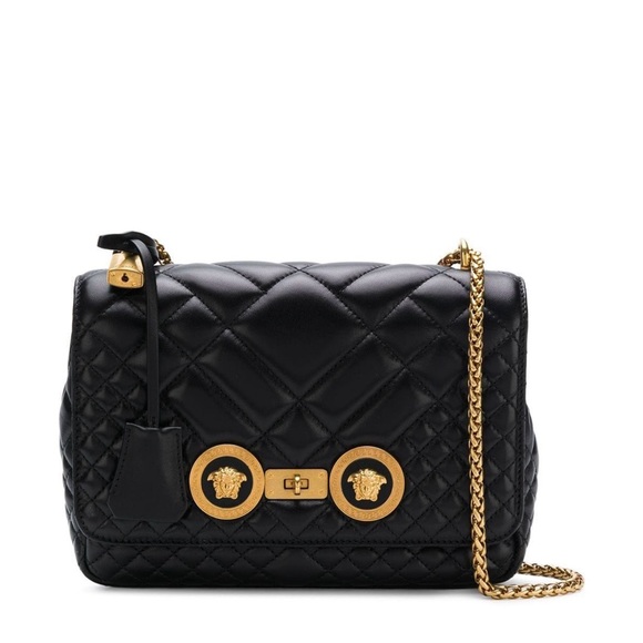 Versace | Bags | Authentic Versace Black Bagwith Gold Hardware New ...